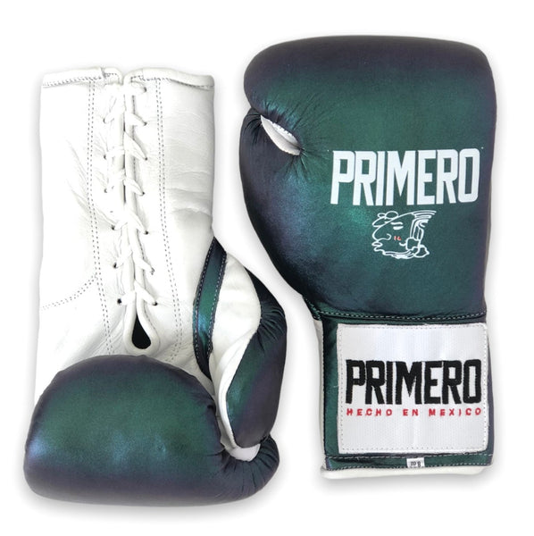 Guantes de boxeo profesionales iridiscentes verdes – Primero Boxing